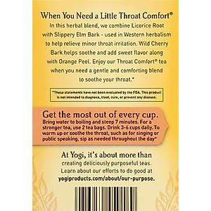 Yogi Tea Organic Throat Comfort Tea, 16 ct