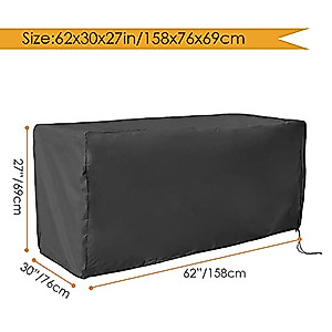 COOSOO Deck Box Cover Waterproof Heavy Duty Patio Ottoman Cover All Weather Protection Outdoor Large Deck Cover Rectangular for Keter Suncast Lifetime