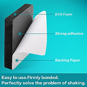 SOLIPECT 30 Pcs Furniture Pads, Eva Foam Headboard Stoppers for Wall, Bed stoppers, Anti-Vibration Soundproof Pads for Bed Frame|Headboard, Self Adhesive, Square Black and White