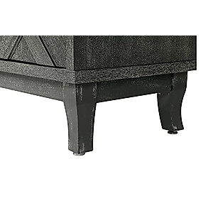 HZXINKEDZSW Vintage Buffet Cabinet with 4 Door and Adjustable Shelves,Wooden Lacquered Accent Sideboard,Console Table for Entryway,Living Room,Bedroom,Taupe Grey