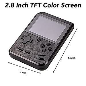 Retro Mini Game Machine,Handheld Game Console with 400 Classical FC Games 2.8-Inch Color Screen Support for TV Output , Gift Birthday for Kids, Adults(GameBlack-400)