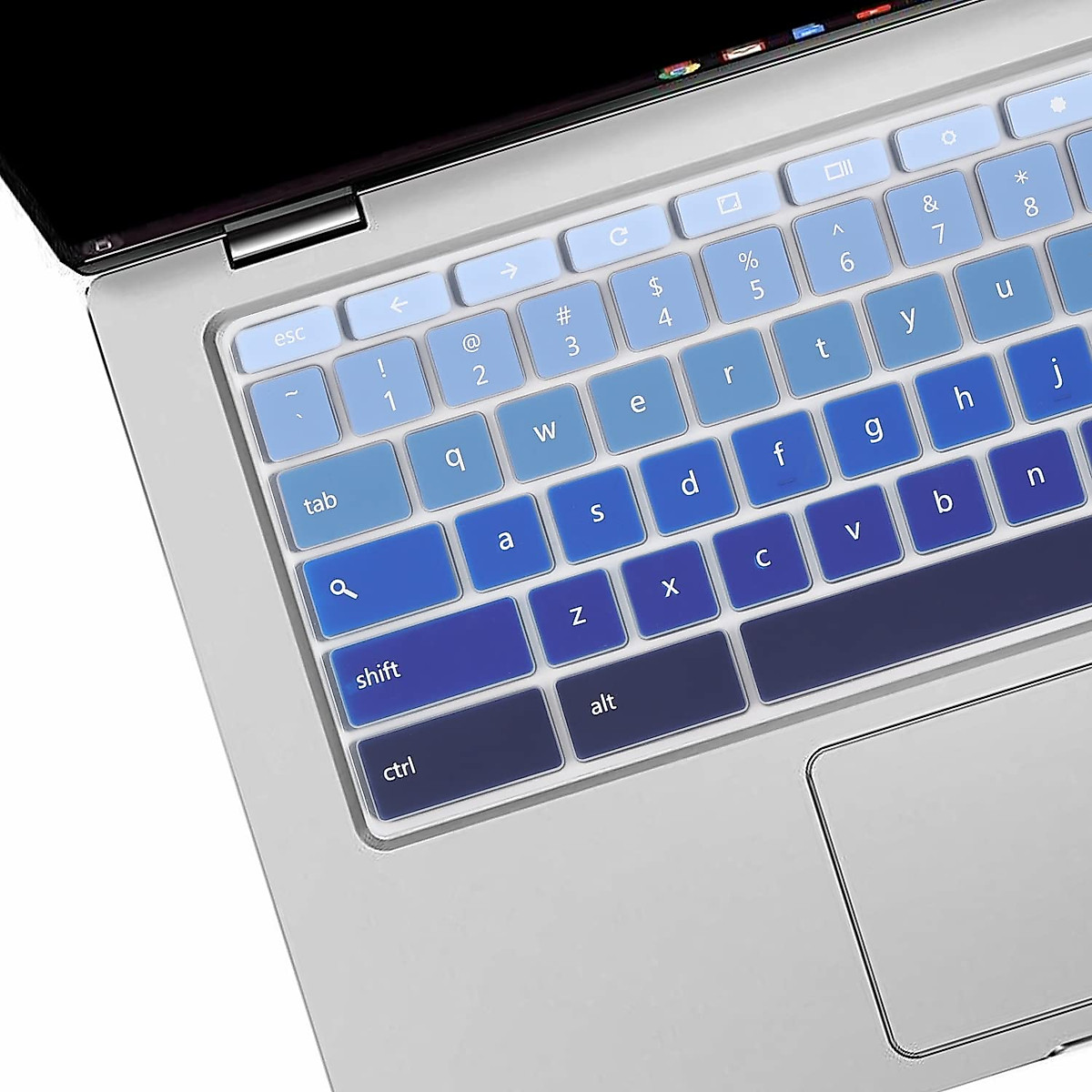 Keyboard Cover for 2022-2020 11.6" 14" ASUS Chromebook C203XA C434 C425 C403 C223 C214 C213 C204 C202, ASUS Chromebook CX1 CX1100 CX1101 CX1400 (NOT FIT C436 C433 CX1500 CX1700)-Strip Blue