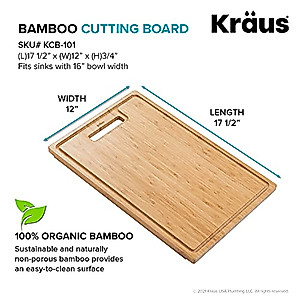 Kraus KCB-101BB Kore Cutting Board, 17" x 12 1/2"