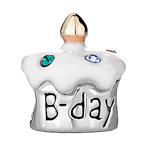 Chili Jewelry Happy Birthday Cream Cake Charm Compatible With Pandora Charms Bracelets