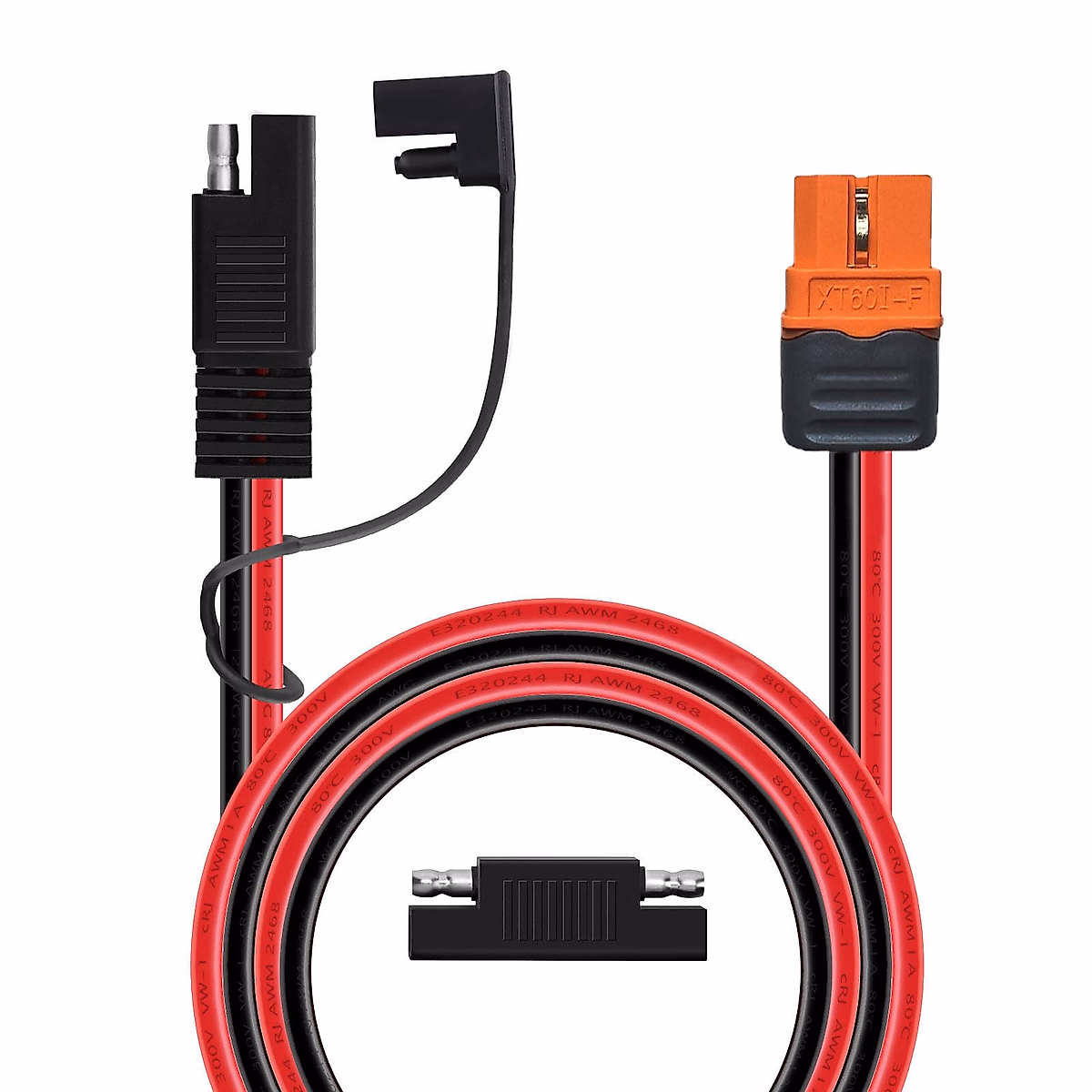ZkeeShop XT60i to SAE Adapter 10AWG Solar Charging Cable XT60i-F Extension Cable with SAE Reverse Adapter Compatible for Ecoflow Solar Generator Portable Power Station 1.5M