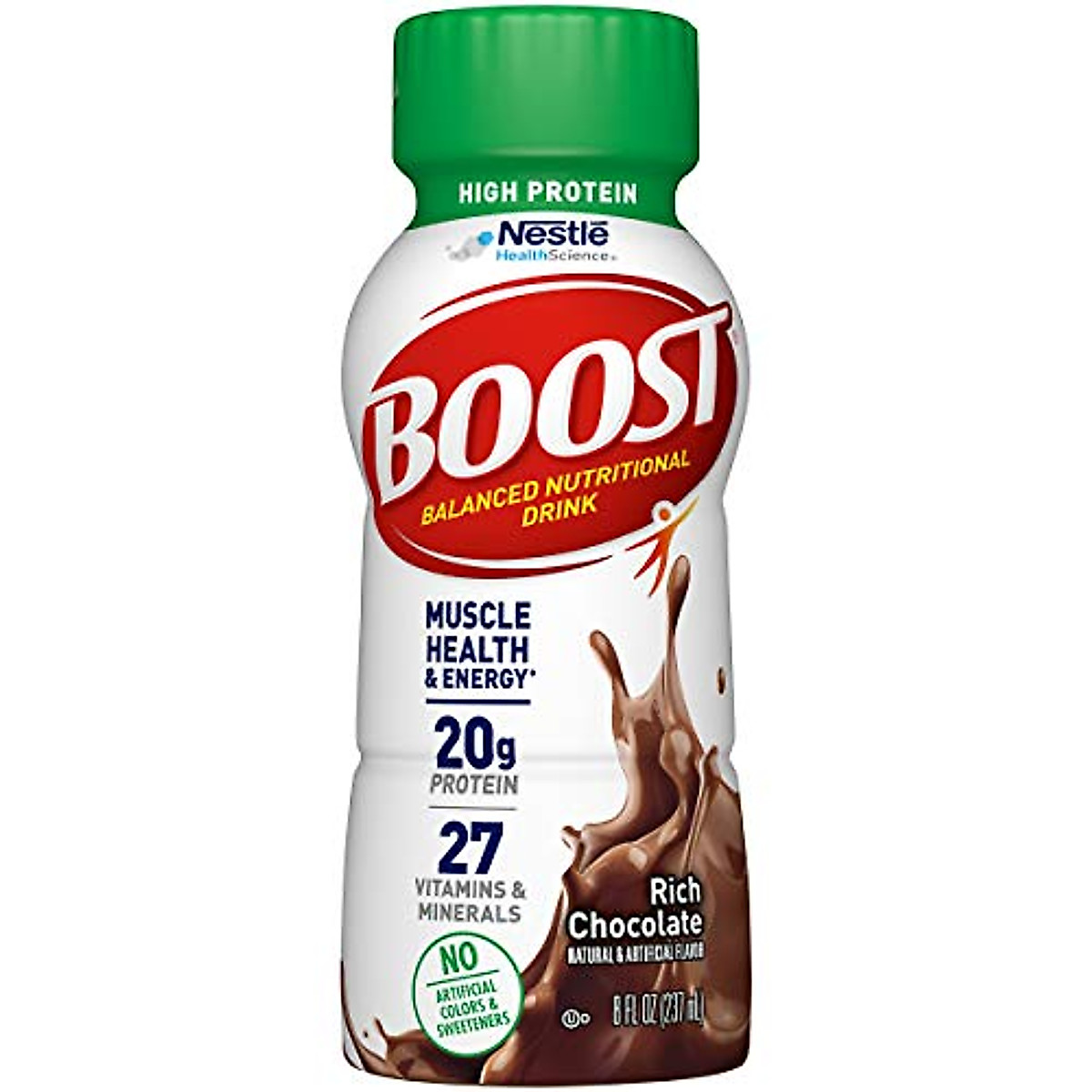 BOOST High Protein Ready to Drink Balanced Nutritional Drink, Rich Chocolate, 8 FL OZ (Pack of 6)