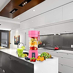 Portable Personal Blender, Household Juicer fruit shake Mixer -Six Blades, BPA Free 380ml Baby cooking machine with USB Charger