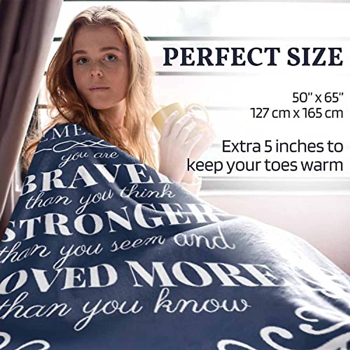 InnoBeta Inspirational Blankets for Women, Men, Get Well Soon Gift for Friends Recovering from Surgery, Chemotherapy, Cancer, Flannel Throw Blanket, 50'' x 65'' - You are Braver Than You Think