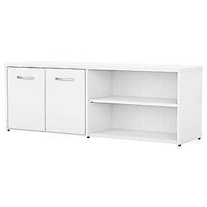 Bush Business Furniture Studio C Low Storage Cabinet with Doors and Shelves, White