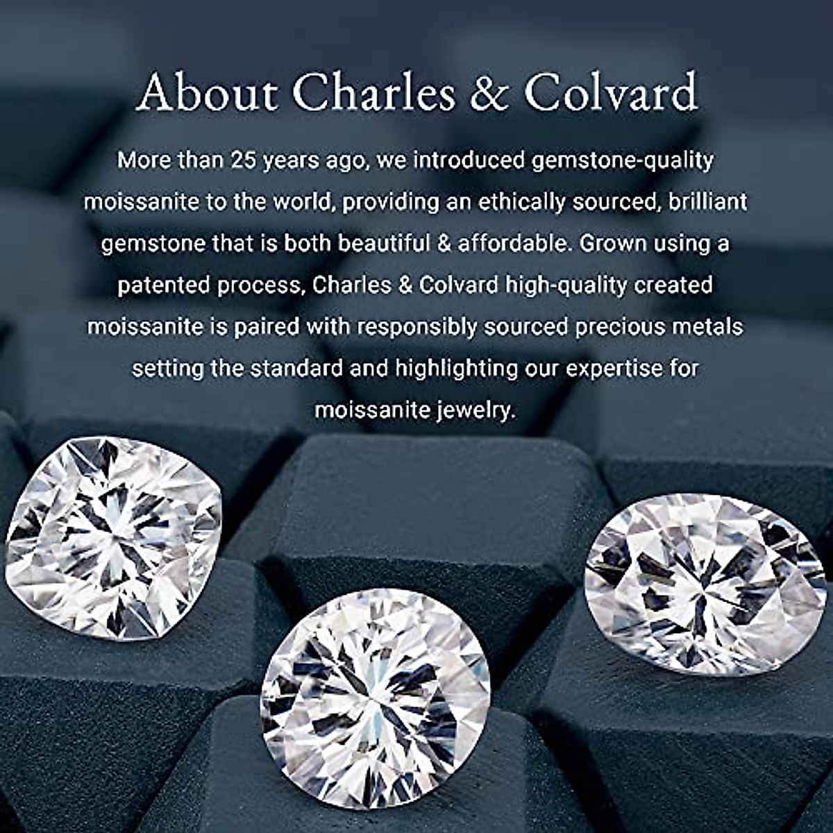 Charles & Colvard Created Moissanite 7.5mm Round Cut Engagement Ring for Women | 1.82 cttw DEW | Lab Grown | Solid 14K White Gold with Rhodium | Size 6