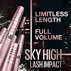 Maybelline New York Lash Sensational Sky High Mascara, Limited Edition Holiday Make Up, Lengthening & Volumizing, Very Black, 0.24 Fl Oz