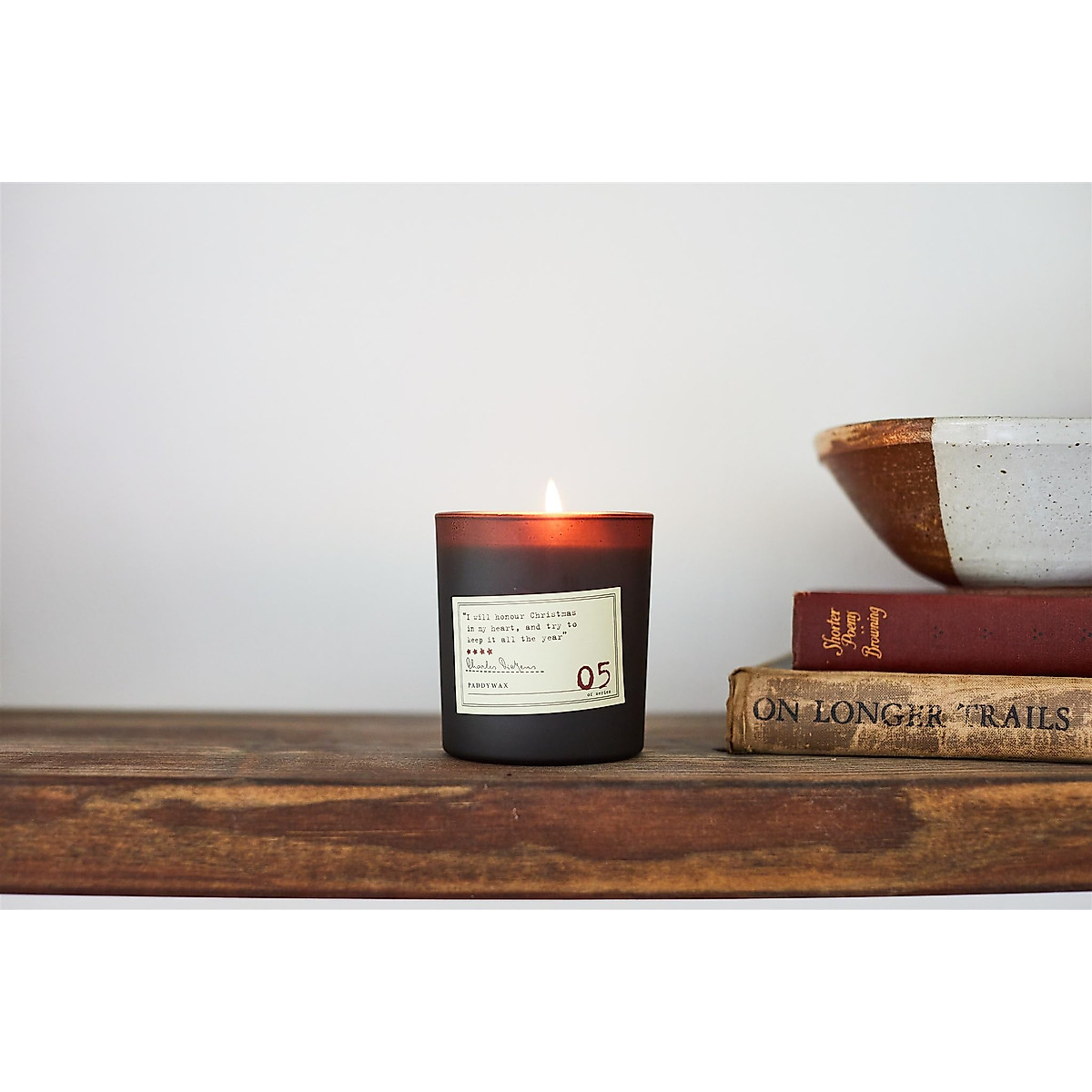 Paddywax Scented Candles Library Charles Dickens Luxury Artisan Candle, 6.5-Ounce, Tangerine, Juniper & Clove