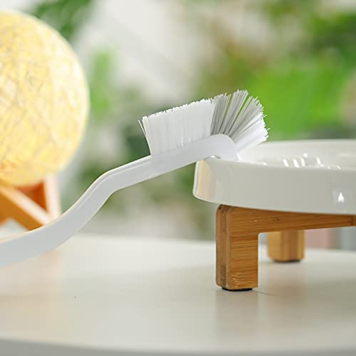 Fatcatjoy Cat Slow Feeder Bowl Ceramic Elevated Plate Cat Puzzle Feeder Improve Vomiting Dog Food Bowls Slow Feeder Easy to Clean(with Brush)