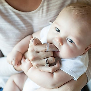 Dr. Brown's 100% Silicone Baby Finger Toothbrush and Toothpaste Set, 2-Pack Toothbrush with Storage Case, Fluoride-Free Apple Pear Toddler Toothpaste