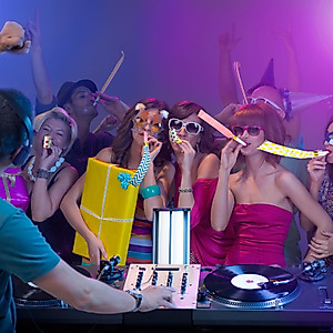 Skylety 20 Pcs Blowouts Noisemakers Funny Birthday Halloween Blowouts Blow Horns Colorful Noisemakers Whistles Noise Makers for 2024 Birthday Halloween Fall Christmas Wedding Party Supplies