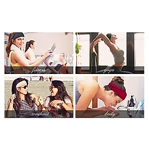Huachi Non Slip Headbands for Fashion Workout Yoga Sports Exercise Sweatbands Summer Accessories Elastic Bands