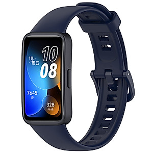 E ECSEM Bands Compatible with Huawei Band 10/9/8 Smartwatch Replacement Silicone Adjustable Bracelet Accessory Strap for Huawei Band 10/9/8 Wristbands W/Metal Buckle