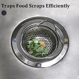 VMVN Kitchen Sink Strainer, Stainless Steel Sink Drain Strainers, 2pcs Drain Cover Stopper,4.5" Diameter for Kitchen Drain Basket,for Shower Bathtub Drain Hair Catcher