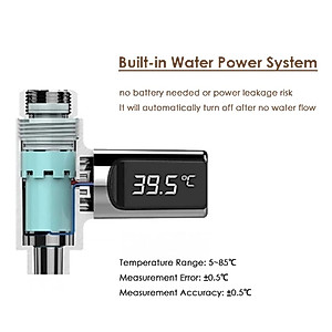 shower thermometer Digital Shower Thermometer 5~85°C Digital Thermometer, with 360° Rotating Thermometer LED Water Meter Shower Water Thermometer for Elderly Children