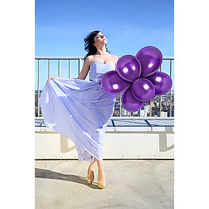 Treasures Gifted Metallic Purple Balloons - Dark Purple Balloons - Purple Latex Balloons 12 Inch - Purple Metallic Balloons - Lilac Balloons - Metallic Purple Balloons 36 Pack