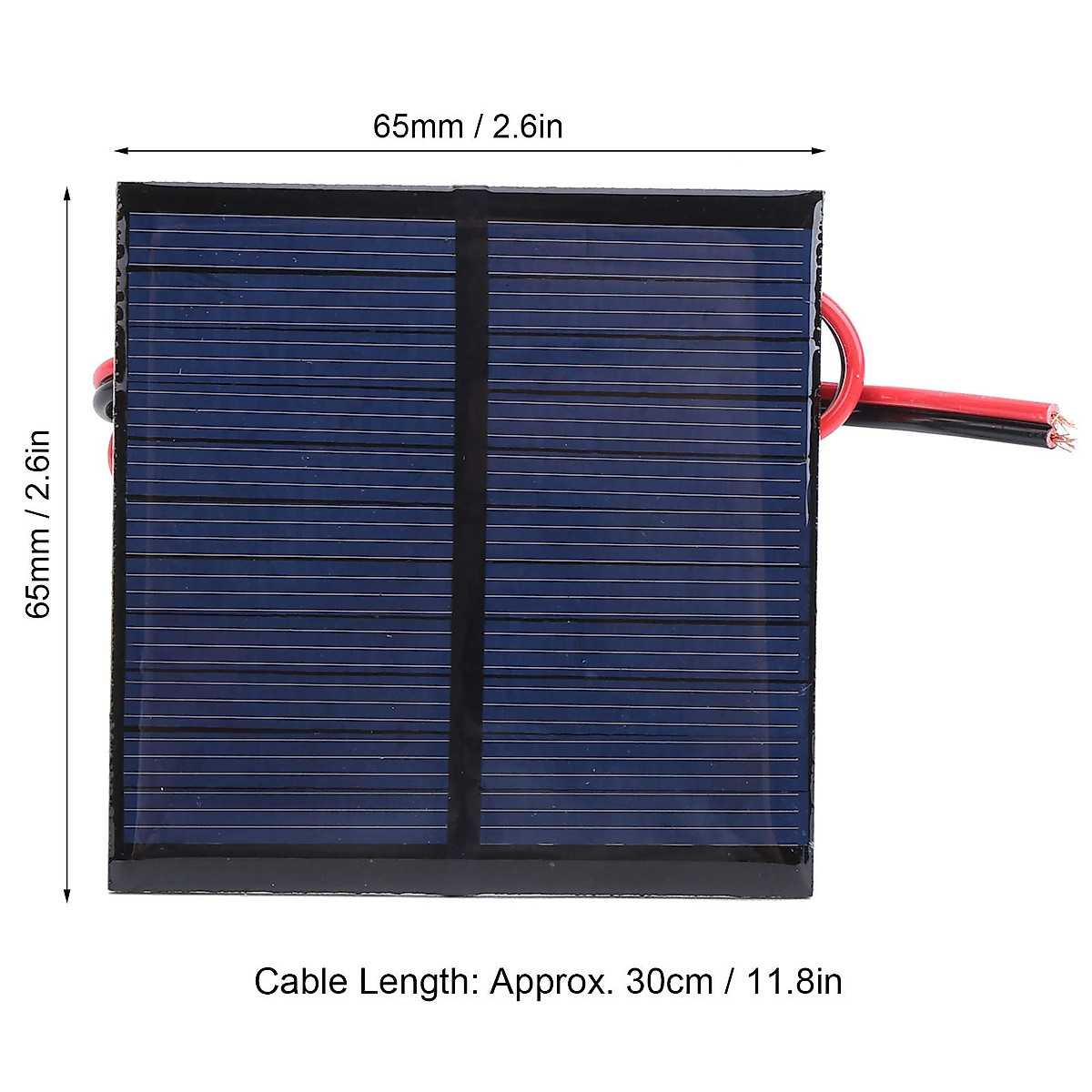 5Pcs DC 5.5V 0.6W Small Solar Module 65 x 65mm Solar Battery Panel with ...