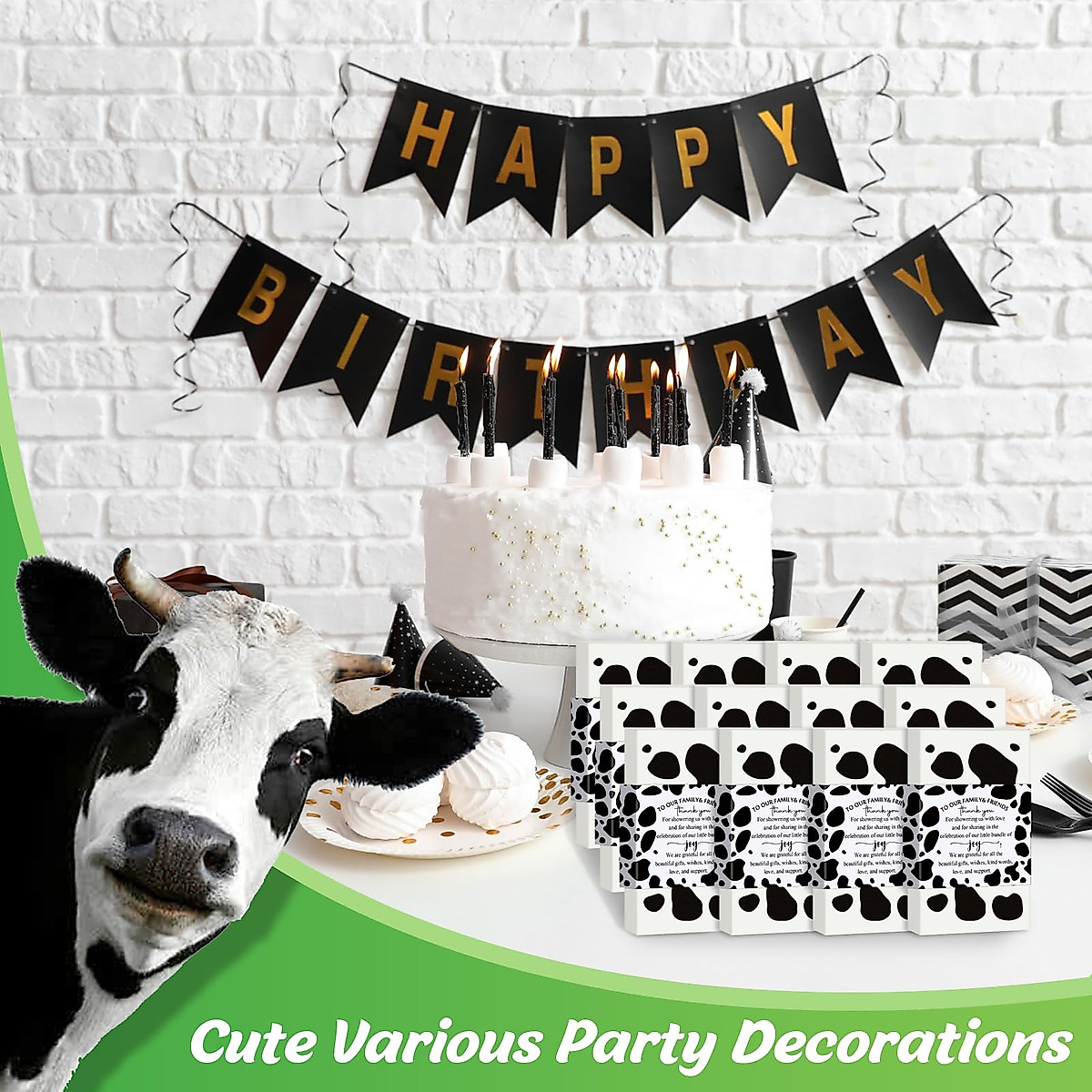 Dimsile 50 Pcs Cow Theme Soap Bar Dairy Cow Pattern Soap with Thank You Cards for Guests Glycerine Handmade Bath Soaps Animals Soap Favors Girl Boy Birthday Baby Shower Favors Bulk for Guest