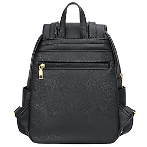 KKXIU Trendy Leather Backpack Purse for Women and Ladies Shoulder Travel Daypacks Bags (A-Black)