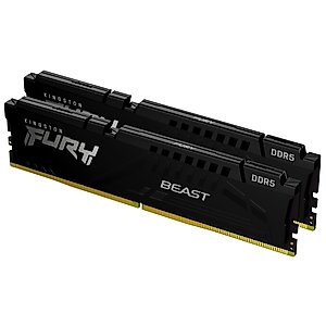 Kingston Fury Beast 32GB (2x16GB) 5600MT/s DDR5 CL40 DIMM (Kit of 2) Desktop Memory KF556C40BBK2-32