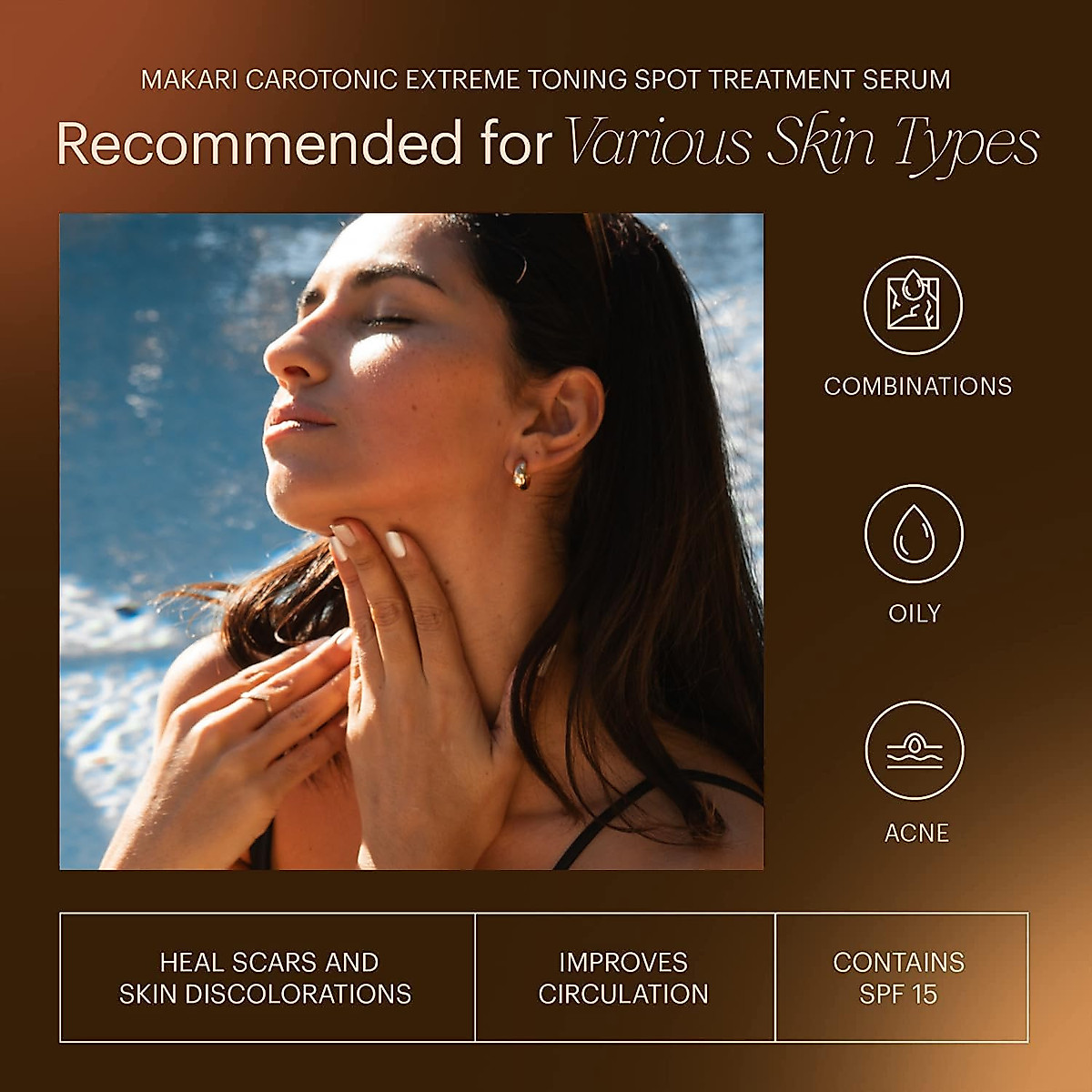 Makari Naturalle Carotonic Extreme Brightening Serum SPF15 (1.7 oz) | Helps Reduce Appearance Of Blemishes, Scars, and Imperfections | Brightens, Smoothens, & Gives Antioxidant Protection