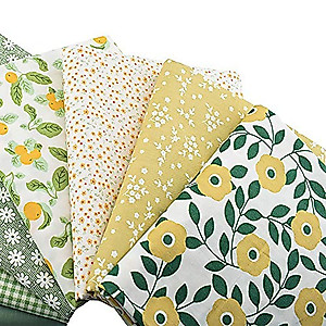 7 Pcs Cotton Fabric by The Yard Quilting Fabric Bundle Patchwork Fat Quarter Bundles DIY Making Supplies