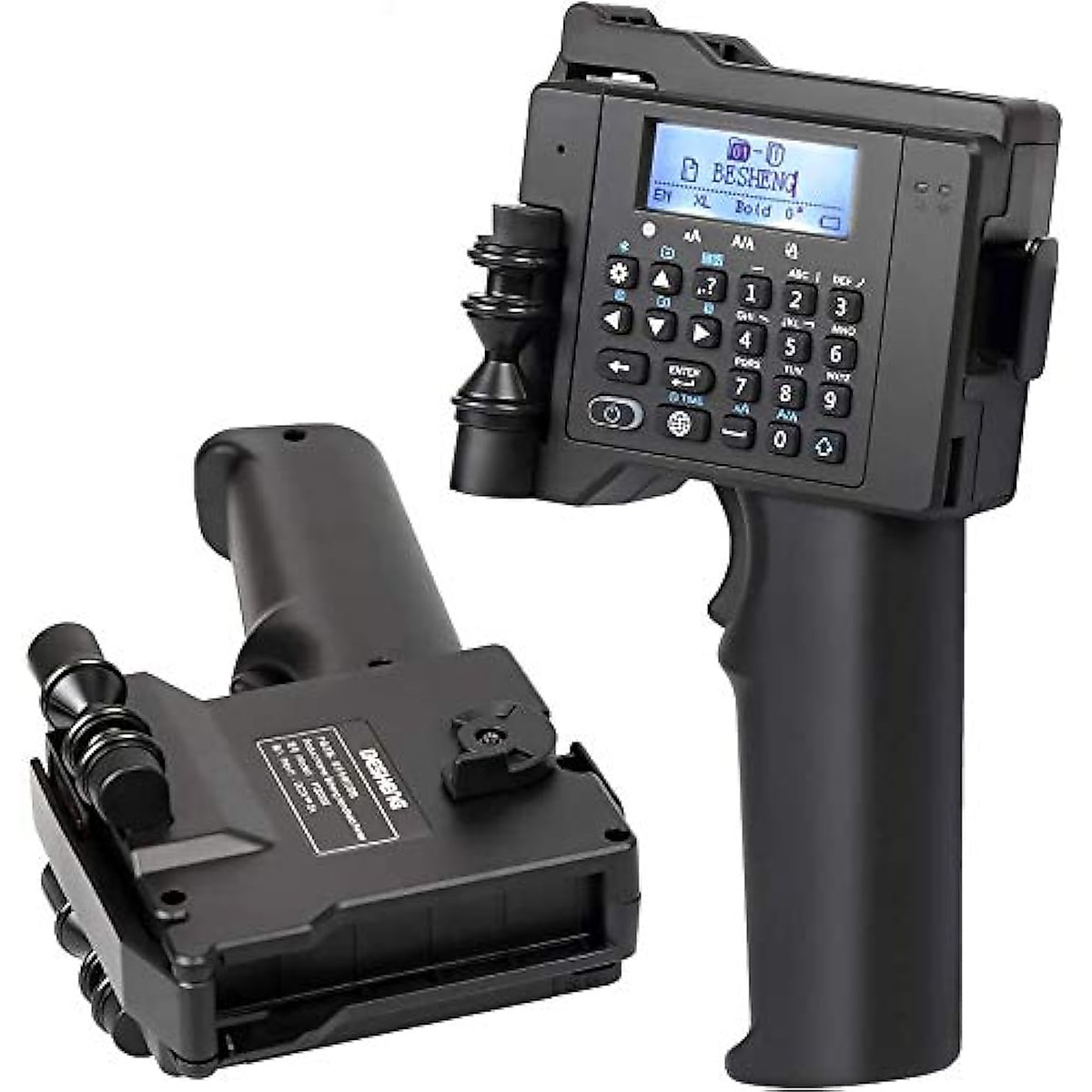 BESHENG Handheld Printer PT2000SE, Portable Handheld Inkjet Printer with Quick-Drying Ink Cartridge, Handheld Mobile Inkjet Code Printer for Label/Production Date/Time/Barcode/QR Code/Logo etc