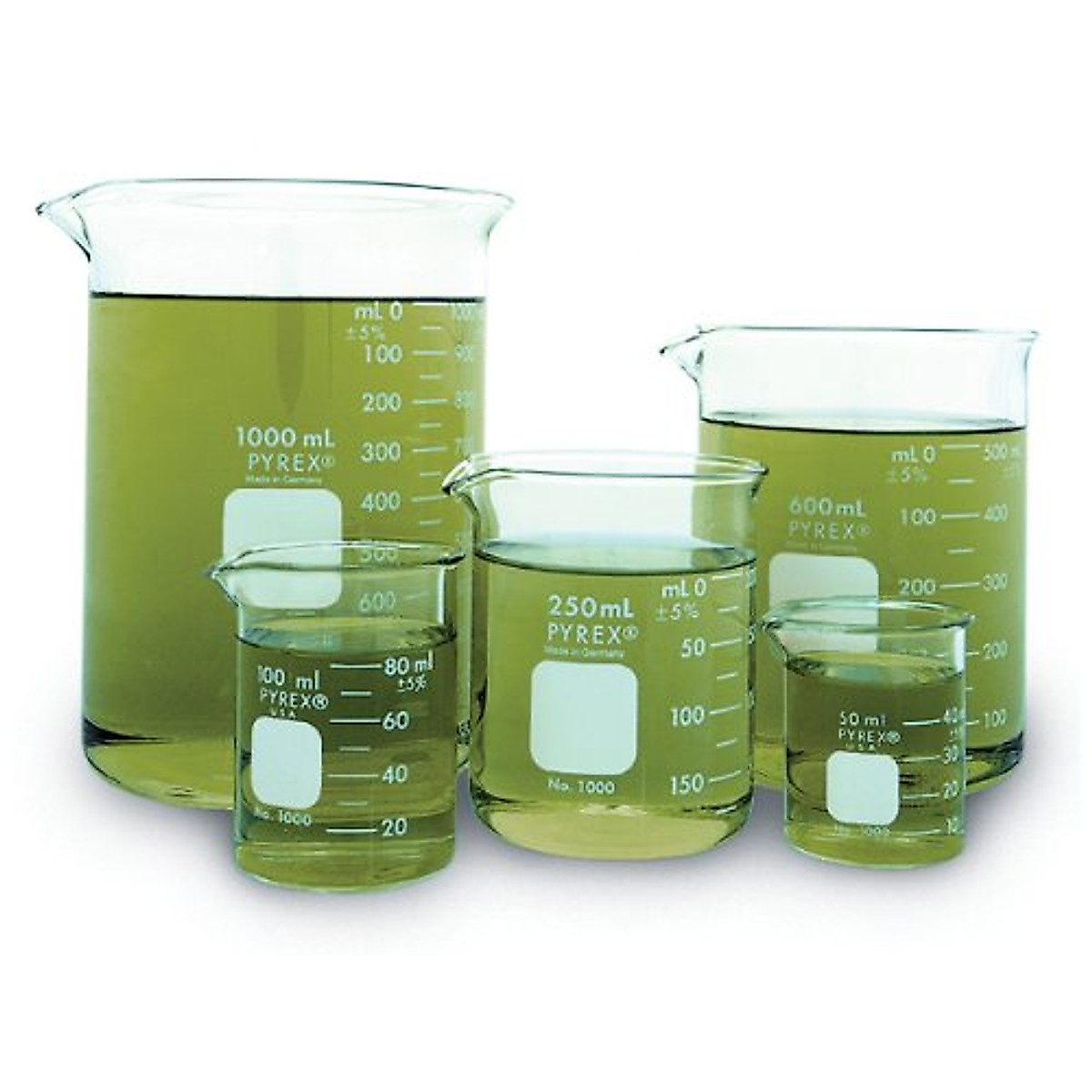 Corning Pyrex Griffin Low Form Corning Beaker Set (Set of 5)