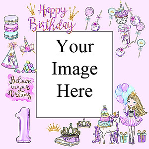 Fun Gift Wrap 1st Birthday Personalized Wrapping Paper - Customized With Your Photograph, Name, or Message, 4 Foot Roll, 30 Inch Wide-1st Birthday Princess