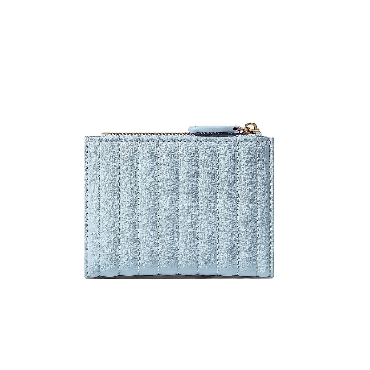 MEISEE Small Wallet for Girls Women Tri-folded Wallet Cash Pocket Card Holder Coin Purse with ID Window elegant youthful and cute- -flowers-blue