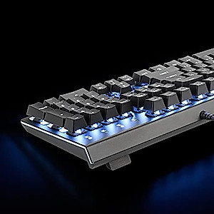 i-rocks K75M Illuminated Mechanical Keyboard, 104 Keys, PBT Keycaps, Backlit LED Light and Shortcut Keys - Programmable Light & Macro Recorder (Cherry MX Brown Switch, White)