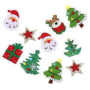 Totority Felt Applique Ornament Kits 10pcs Christmas Ornaments De para Merry Christmas Ornaments Felt Christmas Tree Ornament Merry Christmas Hanging Christmas Non-Woven Fabric Decoration