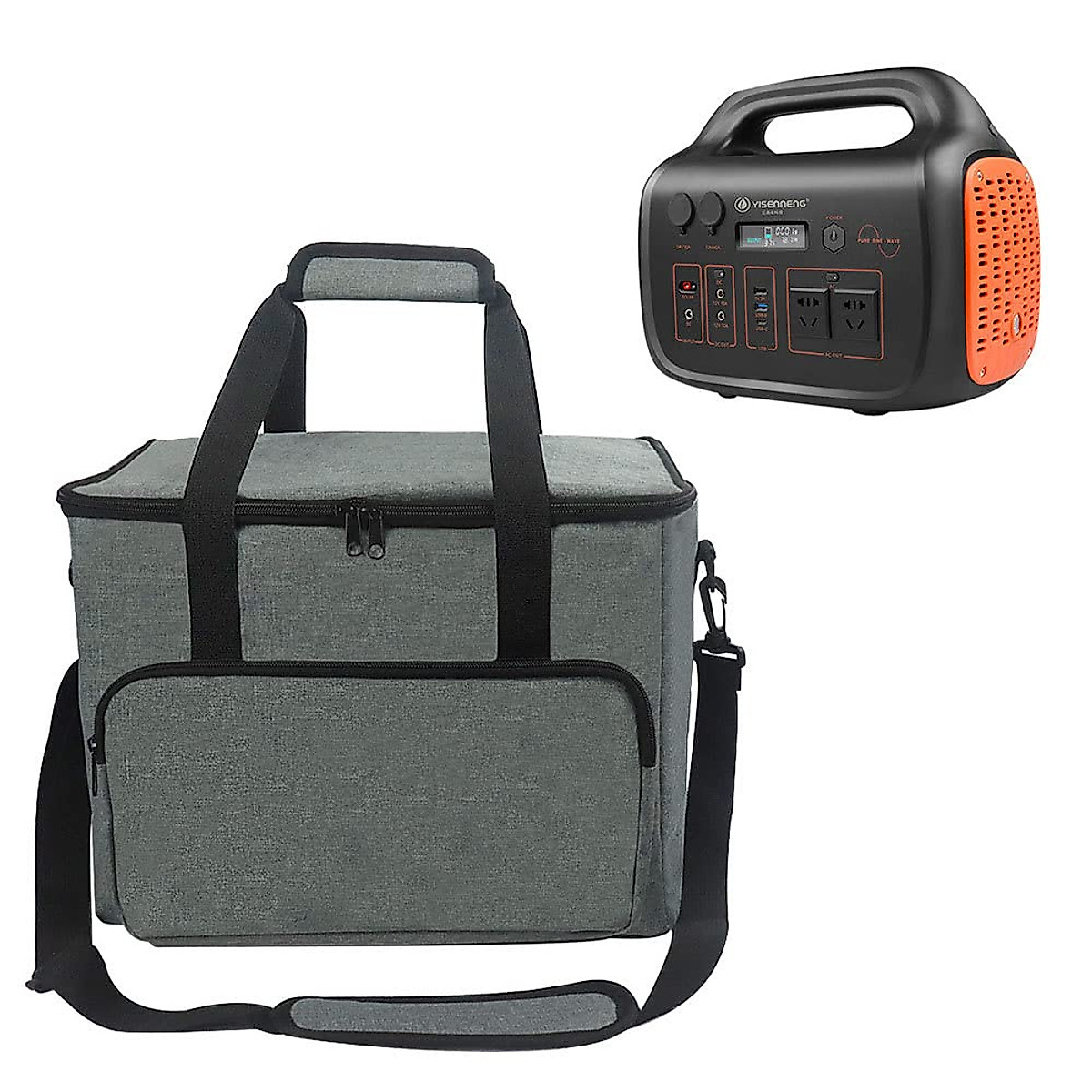 Boczif Carrying Travel Case Compatible with Jackery Explorer 1000, Portable Power Station Storage Bag with Front Pockets for Charging Cable and Accessories（Bag Only）