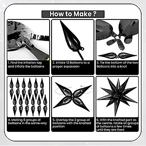 Woaipati 178 PCS Black and White Balloon Garland Arch Kit with Striped Balloons,4D Agate Balloons and Explosion Star Foil Balloons for Men or Women's Birthday,Wedding,Disco Party Decorations Supplies