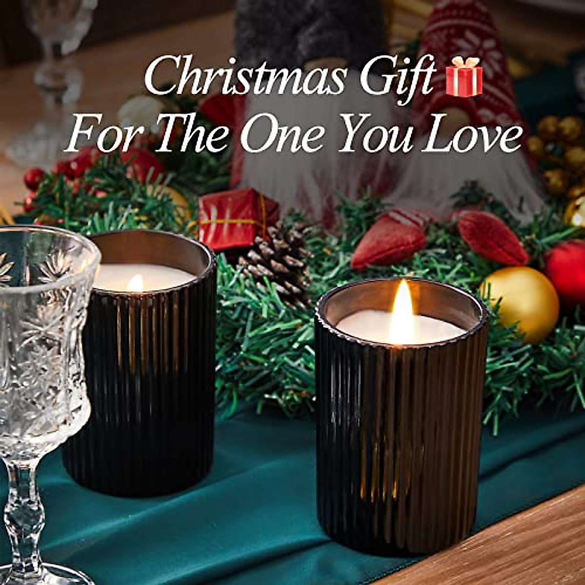 Lavender Candle for Home Scented: Vanilla Soy Candle Gift Set for Men Women 100% Natural Cotton Wicks 6.3 Oz 36 Hours Long Burning,Black Large Jars Eucalyptus Aromatherapy Candle Home Birthday Decor