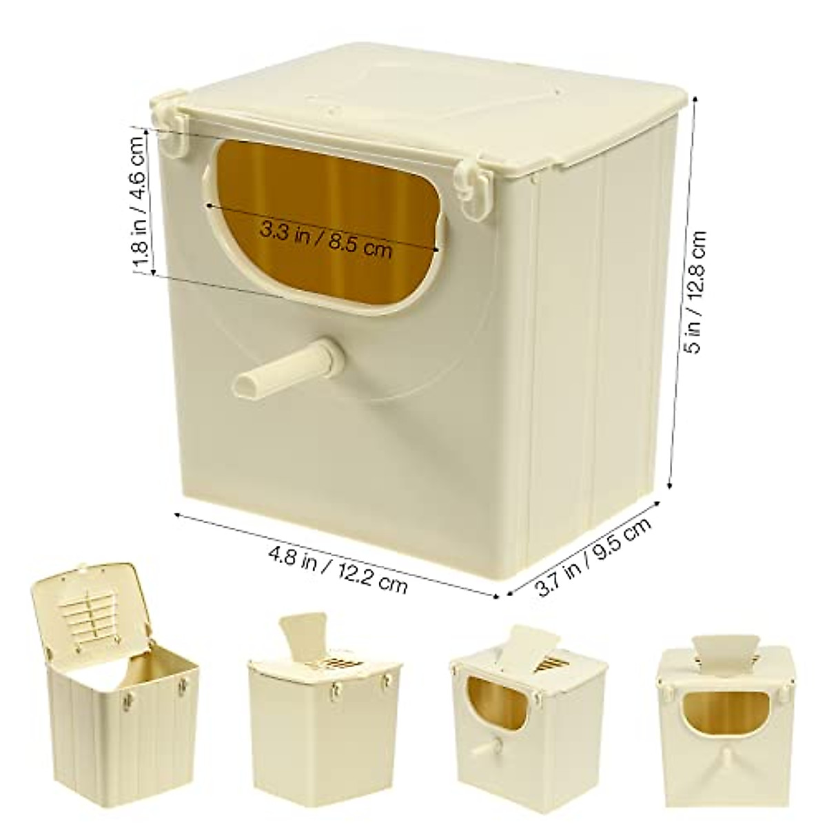 POPETPOP Parakeet Nesting Box, Bird Nest Breeding Box Bird Hut Cage Mounted Plastic Nesting Boxes for Cockatiel Budgie Parrot 2Pcs Bird Cage