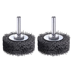 2 Pack Wire Wheel Brush Wire Wheel Brush for Drill Attachment, Rocaris 2 Inch Heavy Duty Wire Brushes Removal Paint Rust & Corrosion, 0.0118" Carbon Steel Wire, 1/4in Shank, 20000RPM