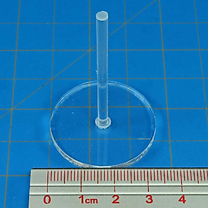 LITKO Acrylic Flight Stands | Round | 3mm Clear Circular Flight Base with Peg (30mm)