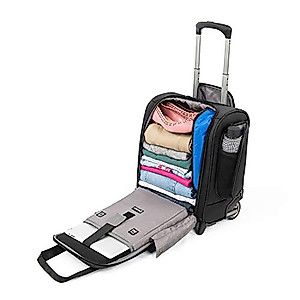 Travelpro Tourlite Softside Lightweight Rolling Underseat Compact Carry-On Upright 2 Wheel Bag, Men and Women, Black, 15-Inch