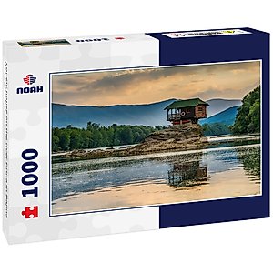 Noah Jigsaw Puzzle Lonely House on The River Drina in Bajina Basta, Serbia 1000 Pieces