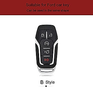 ZiHafate Leather Cover Key Fob Case Compatible with Ford Keyless Remote Control (B-Brown) …