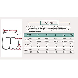 G4Free Womens Biker Yoga Shorts 8 Inch Compression Leggings Running Workout Shorts with Pockets High Waist (Black, L)