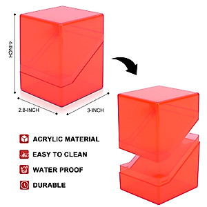 4 Pack Card Deck Cases for Trading Cards, Acrylic Card Storage Boxes Holding 100+ Sleeved Cards Fit for MTG,TCG Sports Cards, Game Card Standard Cards