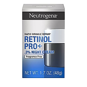 Neutrogena Rapid Wrinkle Repair Retinol Pro+ Anti-Wrinkle Night Moisturizer, Anti-Aging Face & Neck Cream, Formulated without fragrance, parabens, dyes, & phthalates, 0.3% Retinol, 1.7 oz