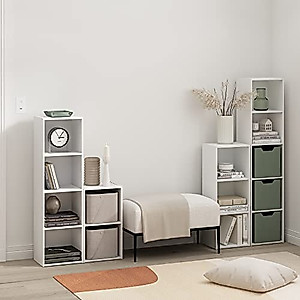 Furinno Luder Bookcase / Book / Storage, 2-Tier Cube, White
