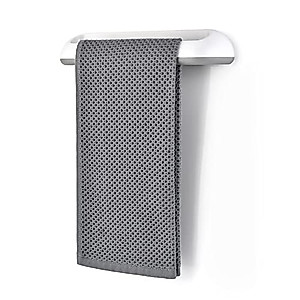 AUSTY Hand Towel Bar Self Adhesive Wall Mounted Bathroom Towel Holder Kitchen Dishcloth Storage Rod, ABS Material, 28cm